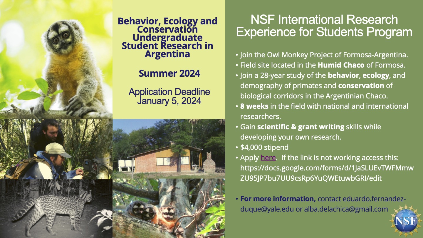 Opportunity for undergrads: Ecology, Conservation and Behavioral ...
