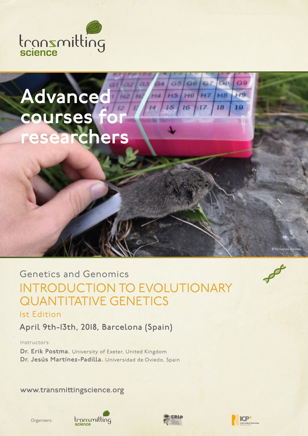 Transmitting Science course Introduction to Evolutionary Quantitative ...