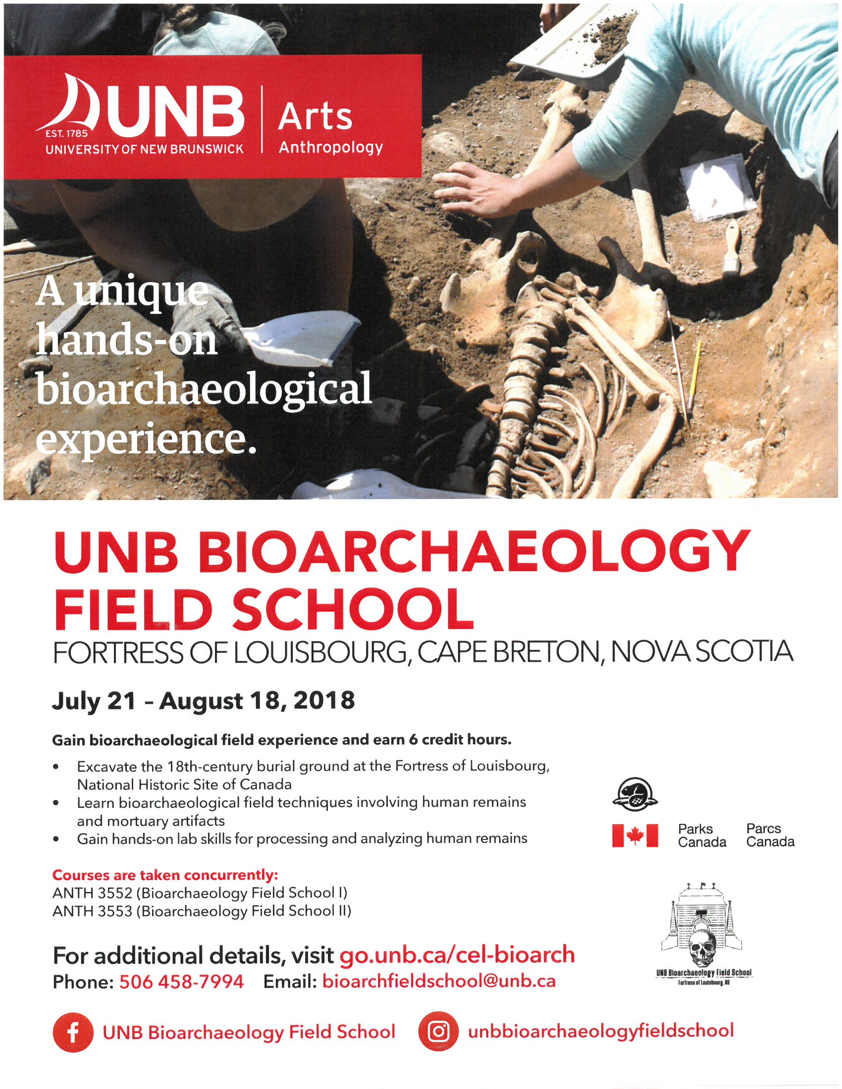 UNB Bioarchaeology Field School 2018 - AABA